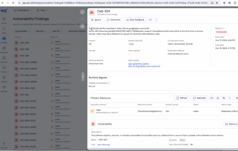 Checkmarx + Wiz Code to Cloud Integration
